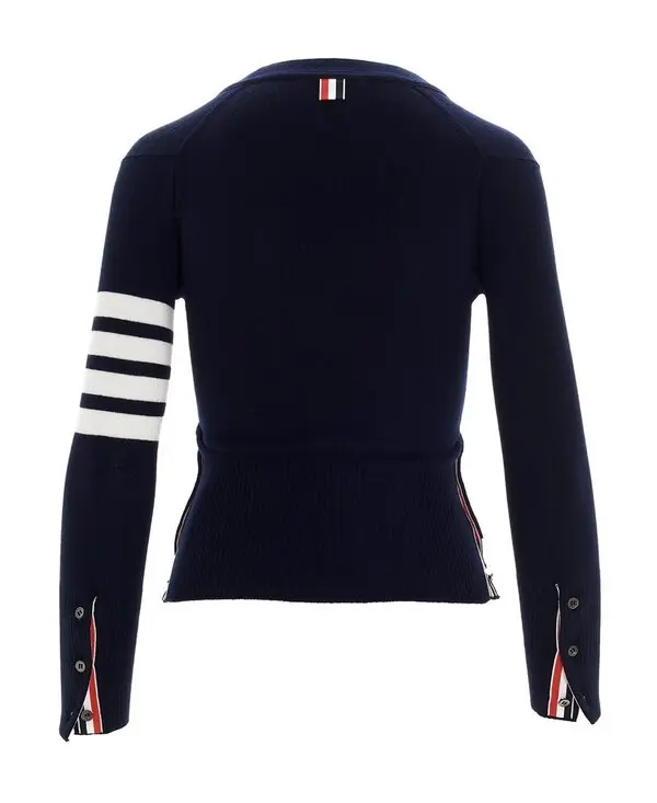 Thom Browne 4-bar V-neck Cardigan - Navy Blue