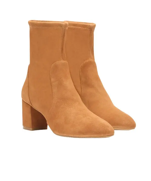 STUART WEITZMAN Yuliana Block Heeled Sock Boots - Hazel