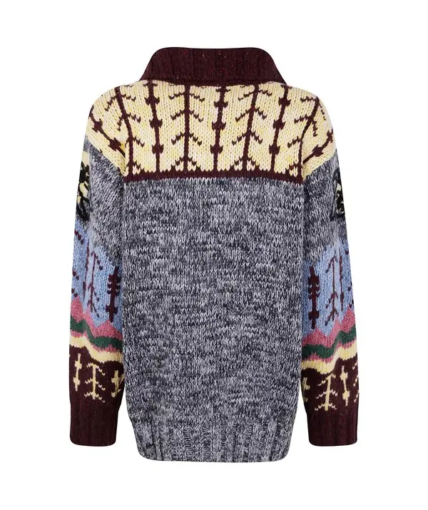 La DoubleJ Chalet Embroidered Zip-up Cardigan