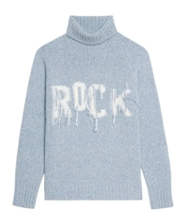 Zadig&Voltaire Long Sleeve Turtleneck Sweater With "rock" Embroidery