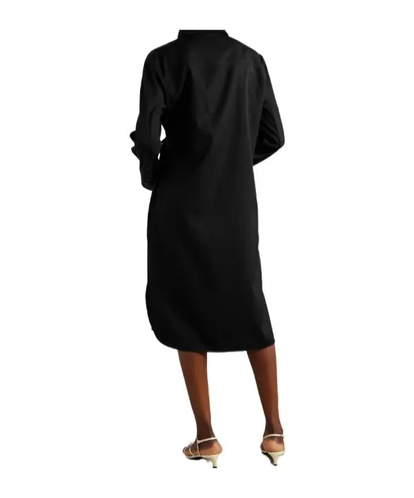 JIL SANDER Long Sleeve Collared Shirt Dress With Waist Tie