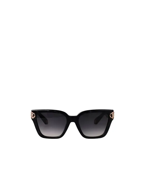 Roberto Cavalli Logo-plaque D-frame Sunglasses - Black