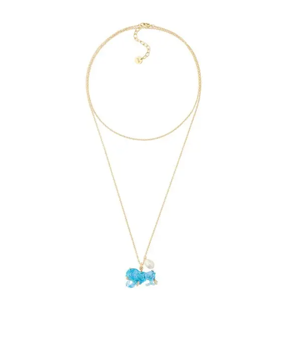 Dior Crystal Sauvage Necklace - Gold/blue