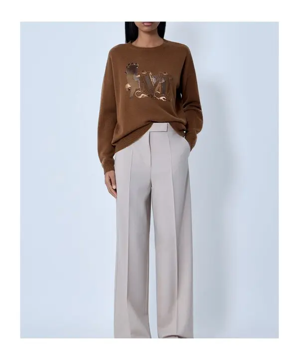 Max Mara Oversized Sequined Jumper - Brown