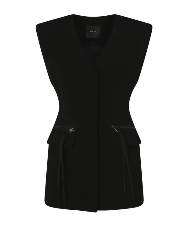 Pinko V-neck Sleeveless Vest - Black