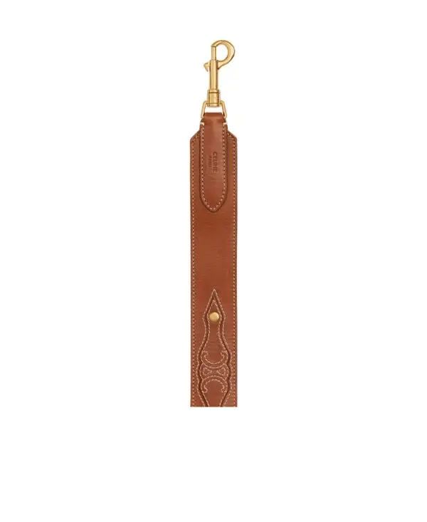 Celine Thin Strap In Embroidered Calfskin