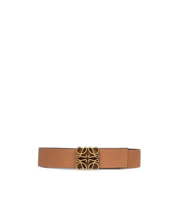 Loewe Logo Buckled Reversible Leather Belt - Brown