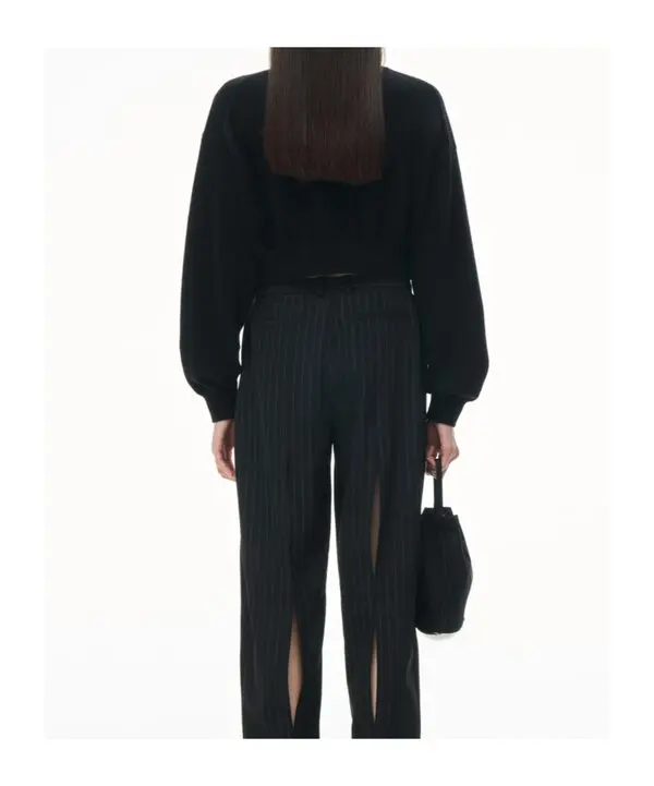 Alexander Wang Cropped Logo Cardigan - Black