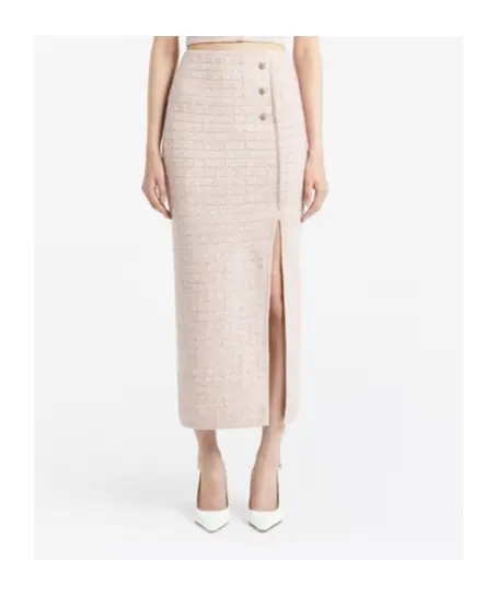Alessandra Rich Buttoned Knit Midi Skirt
