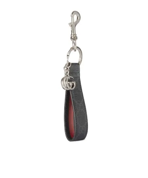 Gucci Logo Plaque Monogrammed Keychain