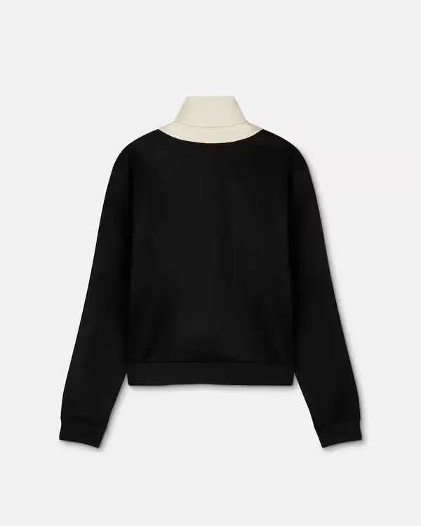 Versace Long Sleeve Zip-up Sweatshirt With High Collar