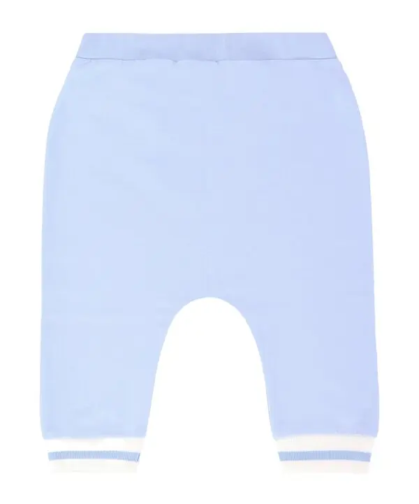 Fendi Embroidered Cotton Trousers With Ribbed Cuffs
