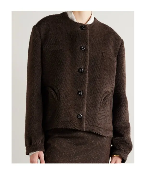 BLAZÉ MILANO Gliss Herringbone Alpaca And Wool-blend Jacket - Black
