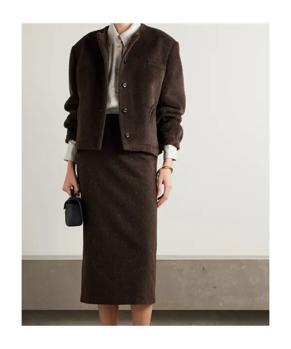 BLAZÉ MILANO Gliss Herringbone Alpaca And Wool-blend Jacket - Black