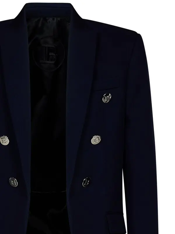 Balmain Twill Buttoned Jacket - Black