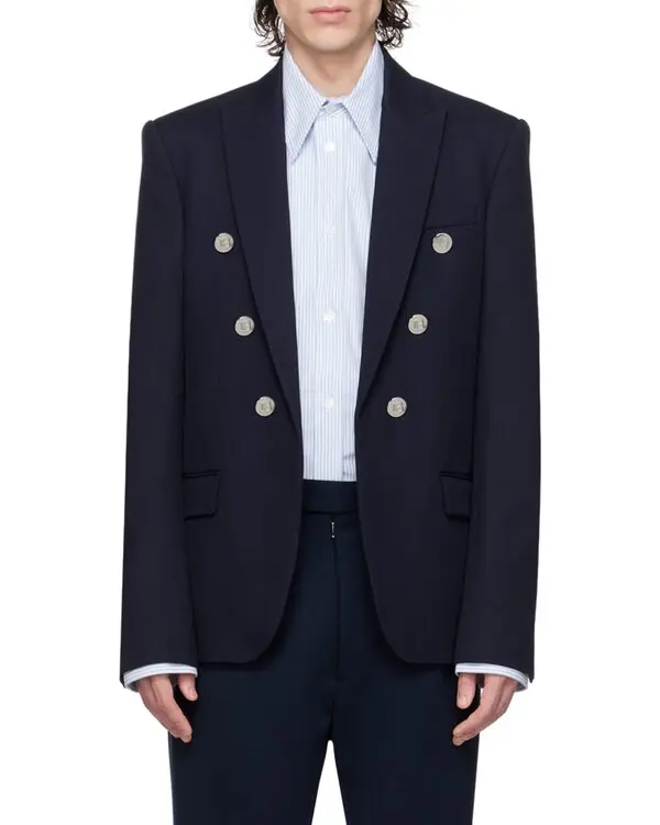 Balmain Twill Buttoned Jacket - Black