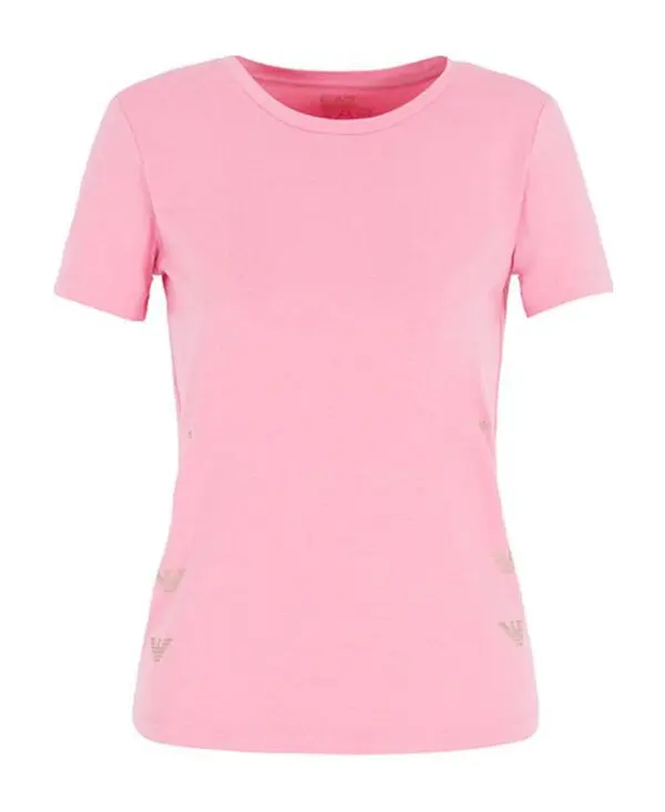 EA7 T-shirt With Round Neck And Short Sleeves - Pink