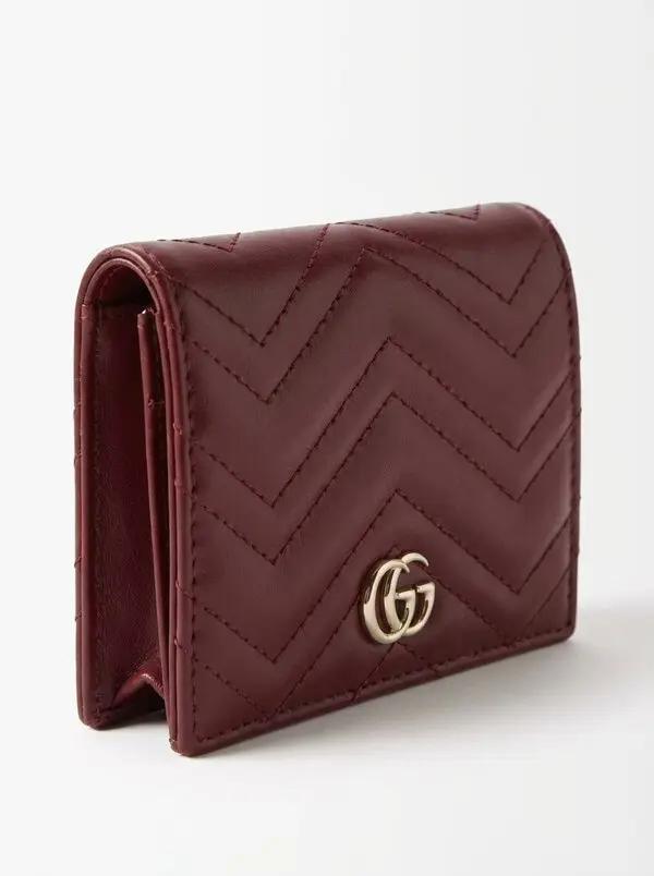 Gucci Gg Marmont Card Case Wallet - Red