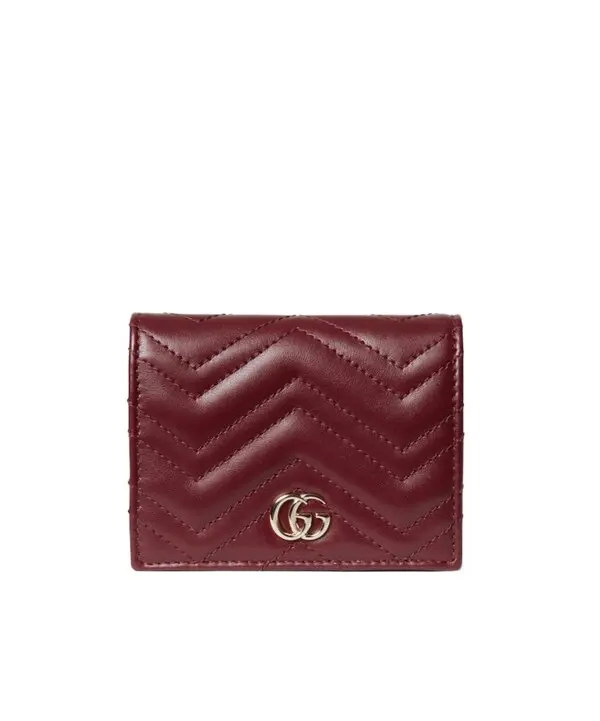 Gucci Gg Marmont Card Case Wallet - Red