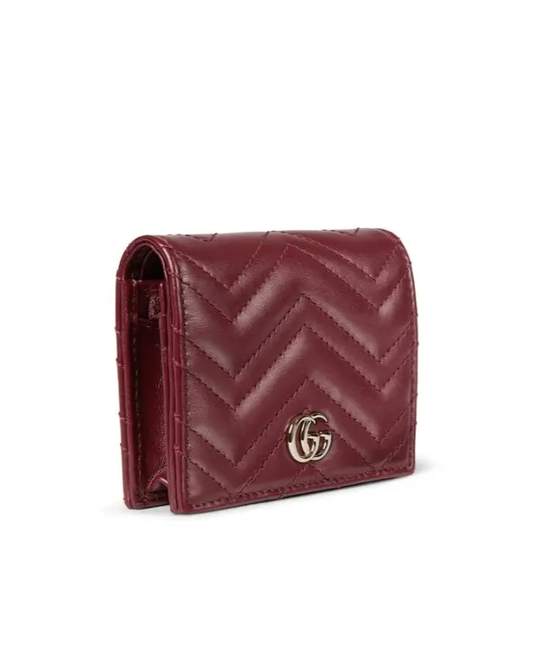Gucci Gg Marmont Card Case Wallet - Red