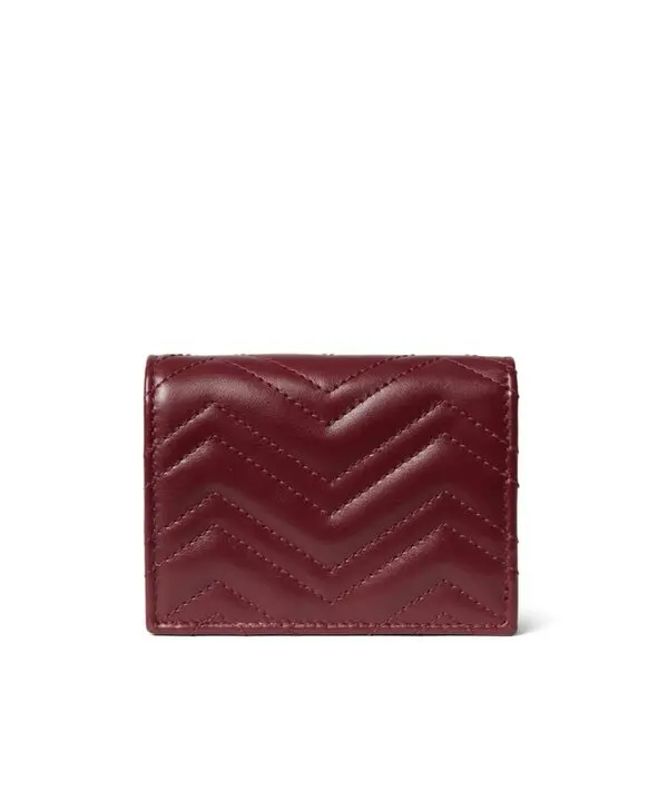 Gucci Gg Marmont Card Case Wallet - Red