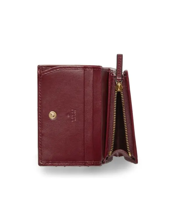 Gucci Gg Marmont Card Case Wallet - Red