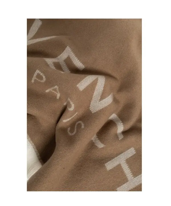 Givenchy Logo Jacquard Fringed Scarf - Brown