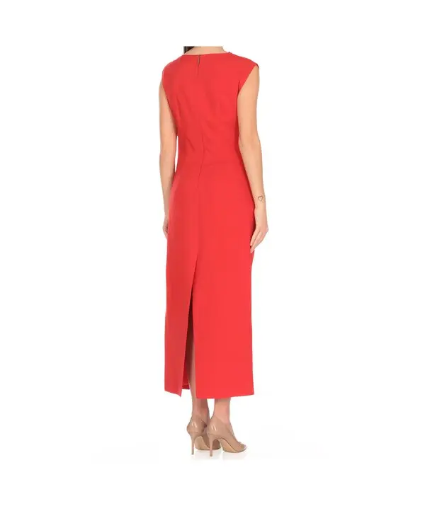 MSGM Ruched Asymmetrical Neck Slim Fit Dress