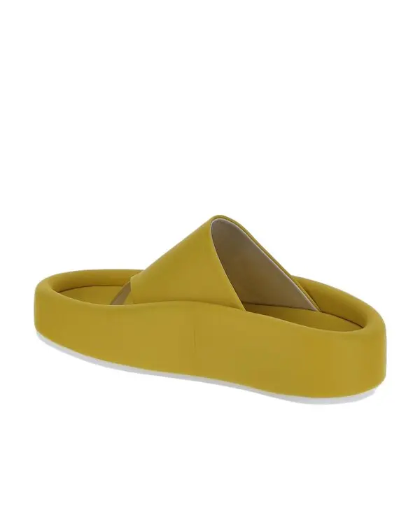 MAISON MARGIELA Yellow Logo Toe Flip Flops