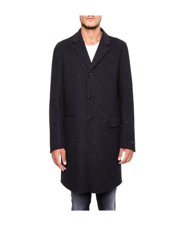 Prada Single-breasted Long-sleeved Coat - Coal Gray