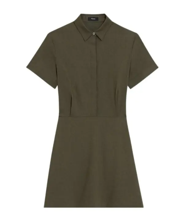 Theory Short-sleeved Button-up Mini Dress