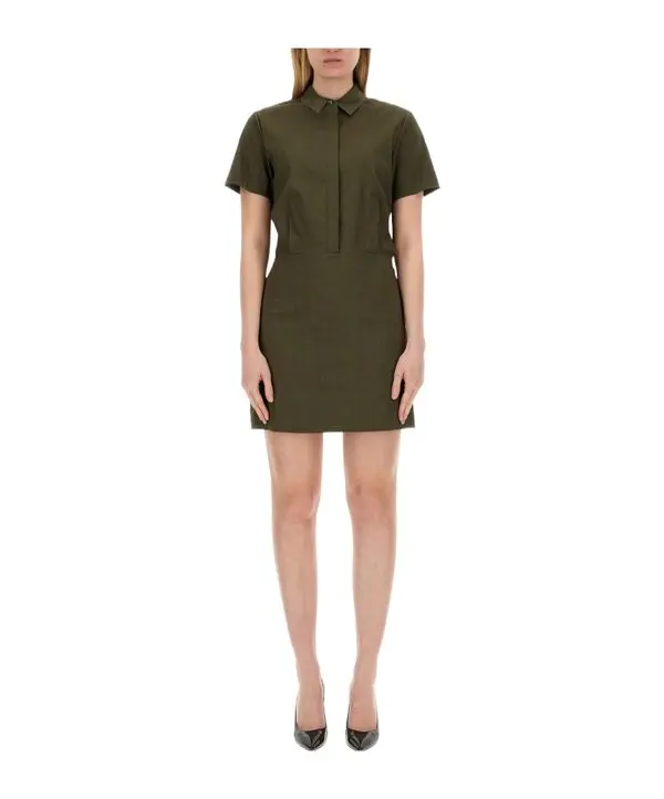 Theory Short-sleeved Button-up Mini Dress - Multicolor