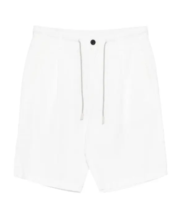 Eleventy Drawstring Pleated Shorts - White