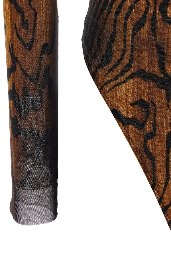 JEAN PAUL GAULTIER Double Layer Wood-print Bodysuit