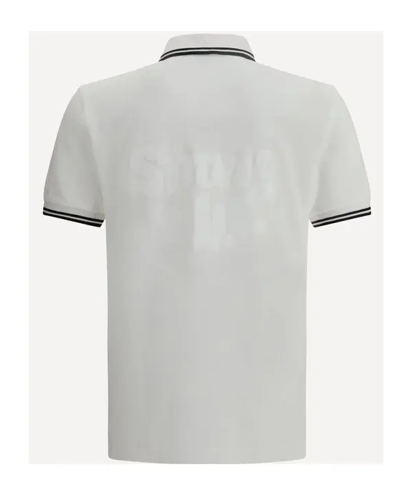 Comme Des Garçons X Fred Perry Text-printed Polo Shirt - White