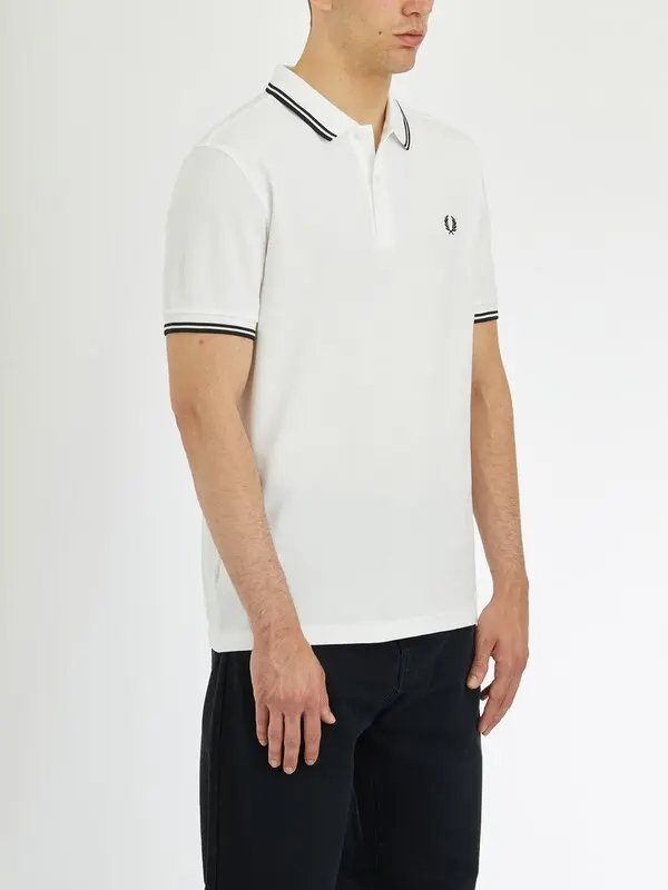 Comme Des Garçons X Fred Perry Text-printed Polo Shirt - White