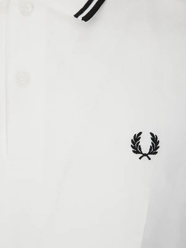 Comme Des Garçons X Fred Perry Text-printed Polo Shirt - White