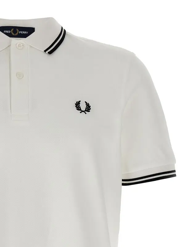 Comme Des Garçons X Fred Perry Text-printed Polo Shirt - White