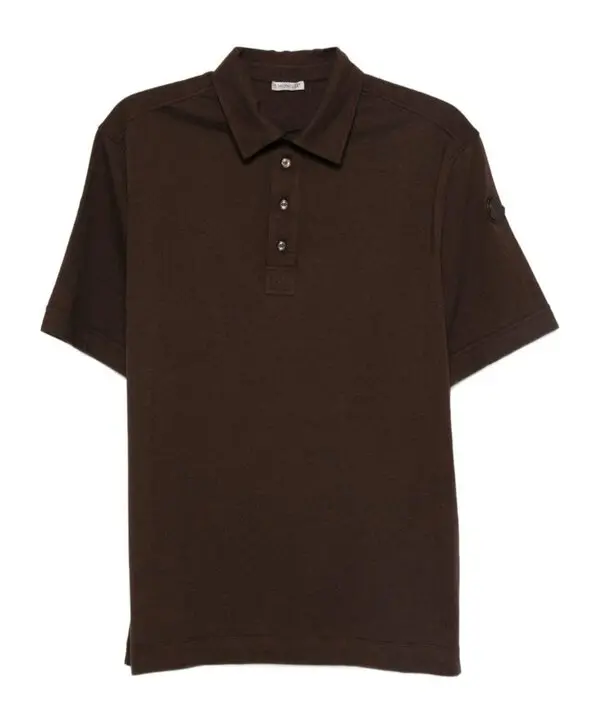Moncler Cotton Cashmere Polo Shirt - Black