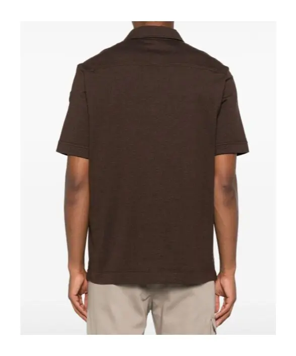 Moncler Cotton Cashmere Polo Shirt - Black
