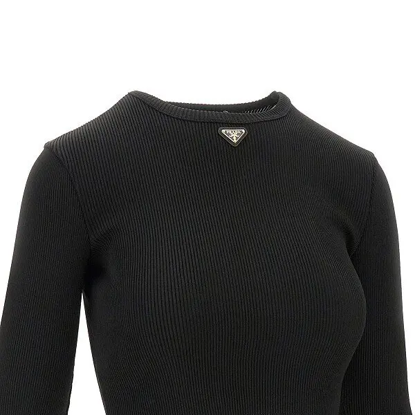 Prada Long-sleeved Cropped Top
