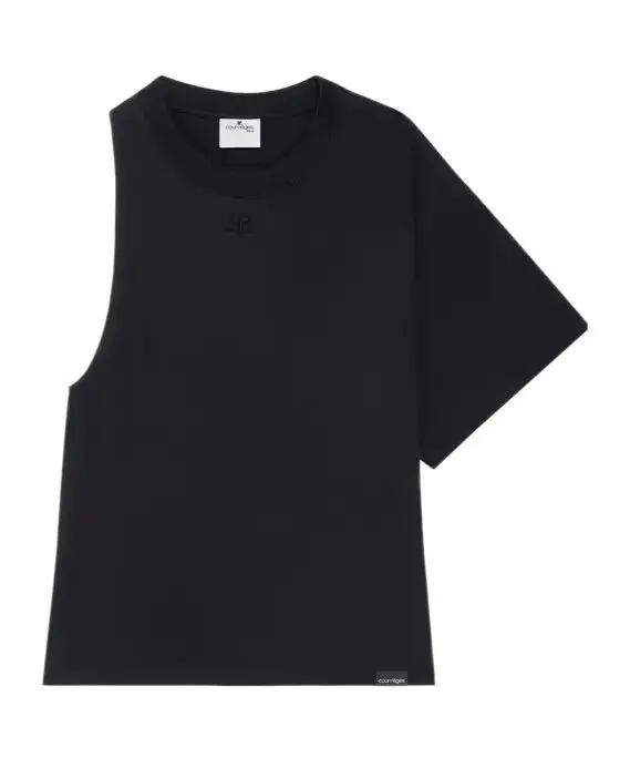 COURREGES Courrèges Scuba One-sleeve T-shirt - Black