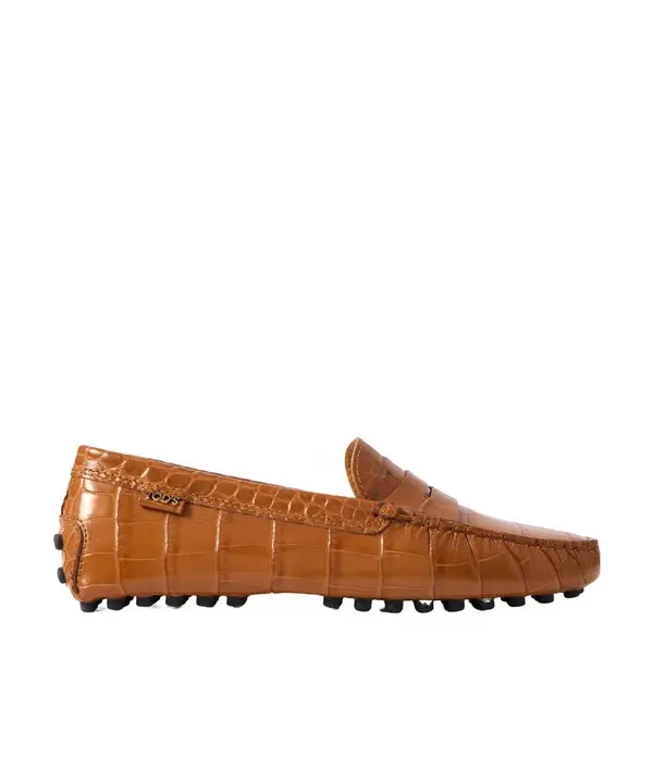 TOD'S Round Toe Embossed Loafers