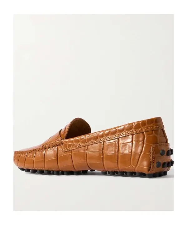 TOD'S Round Toe Embossed Loafers