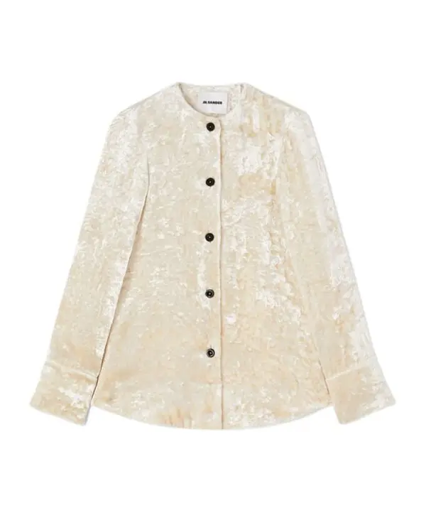 JIL SANDER Long Sleeve Crushed Velvet Shirt