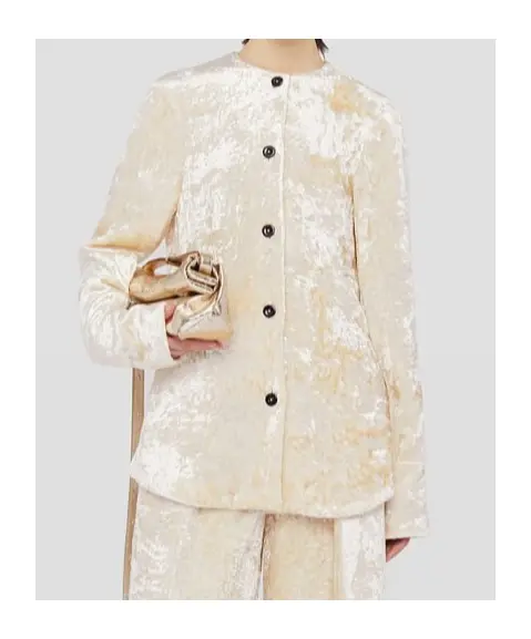 JIL SANDER Long Sleeve Crushed Velvet Shirt
