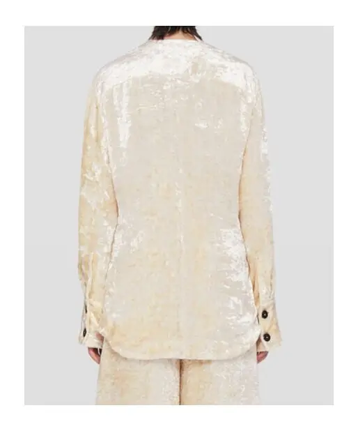 JIL SANDER Long Sleeve Crushed Velvet Shirt