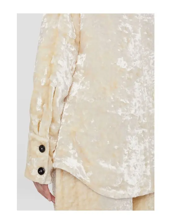 JIL SANDER Long Sleeve Crushed Velvet Shirt