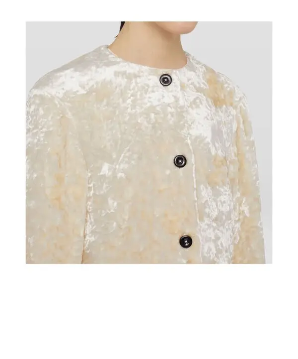 JIL SANDER Long Sleeve Crushed Velvet Shirt