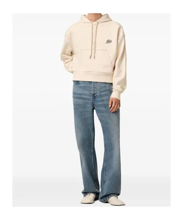Ami Logo Embroidered Drawstring Hoodie